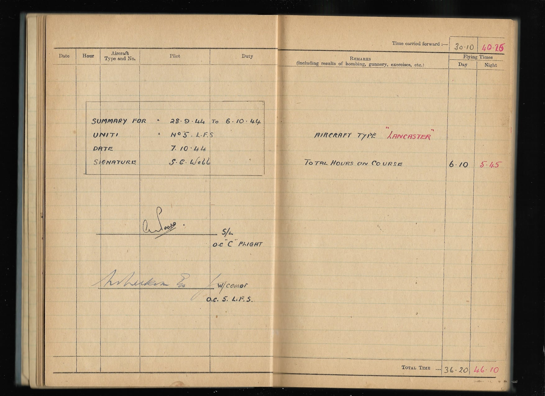 Sgt S C Webb, 467 Sqn RAAF, Lancasters – Royal Air Force Flight ...