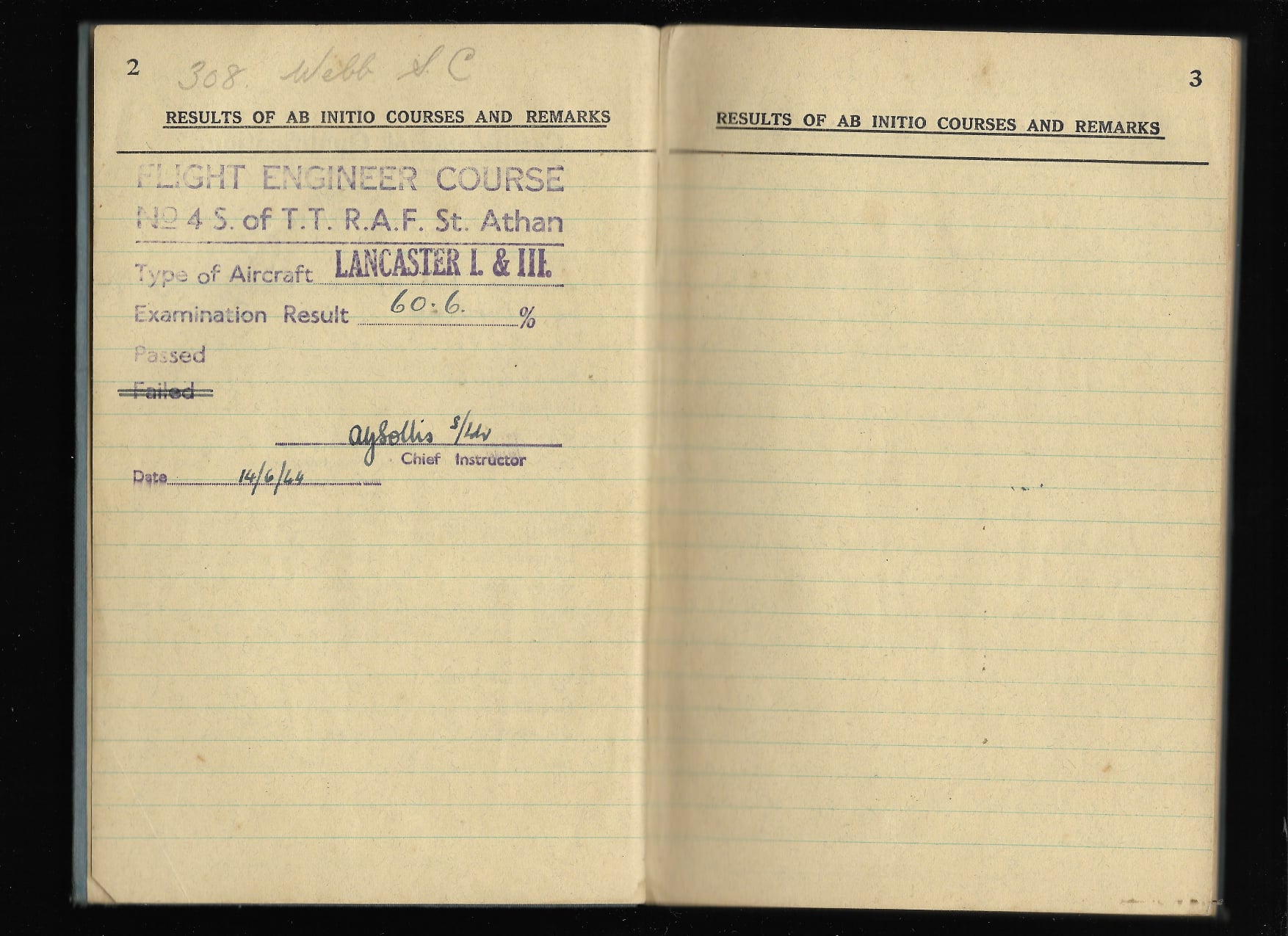 Sgt S C Webb, 467 Sqn RAAF, Lancasters – Royal Air Force Flight ...